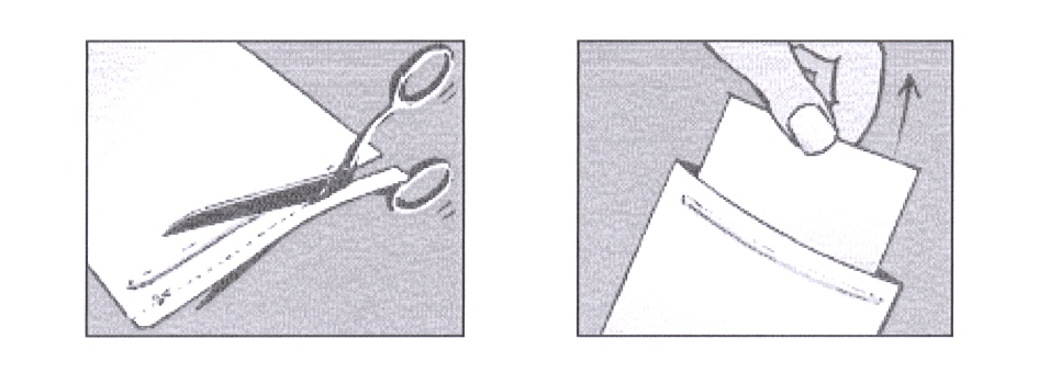 tear open or cut the sachet along the dotted line when using scissors ...